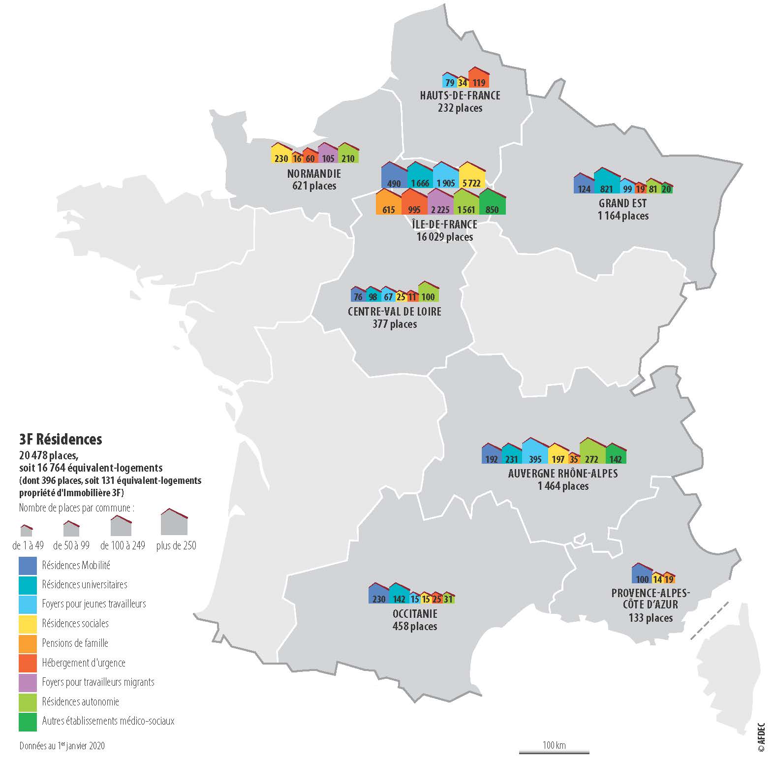 Les implantations de 3F Résidences